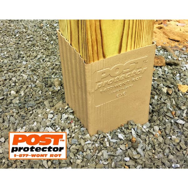 Post Protector 4 in. x 4 in. x 42 in. In-Ground Fence Post Decay ...