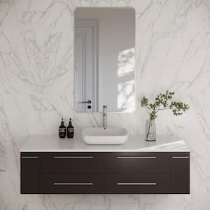 Fresca Lucera 59 in. Wall Mount Floating Single Bath Vanity Cabinet ...