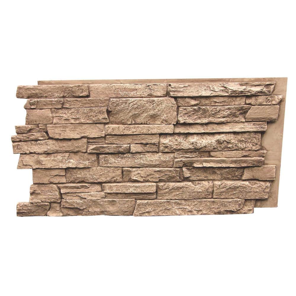 TRITAN BP Canyon's Edge Faux Stack Stone 48-3/4 in. x 24-3/4 in. Faux ...