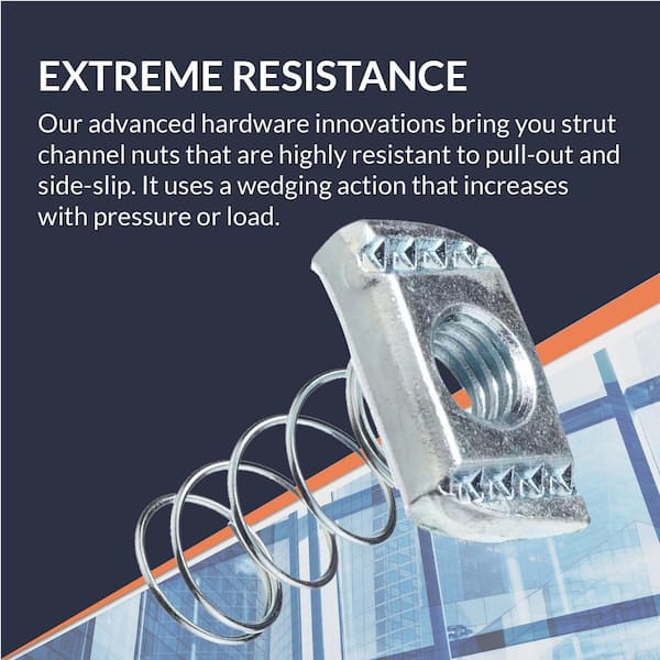 NEWHOUSE ELECTRIC 1/4 Strut Channel Spring Nut Coupling, , 49% OFF