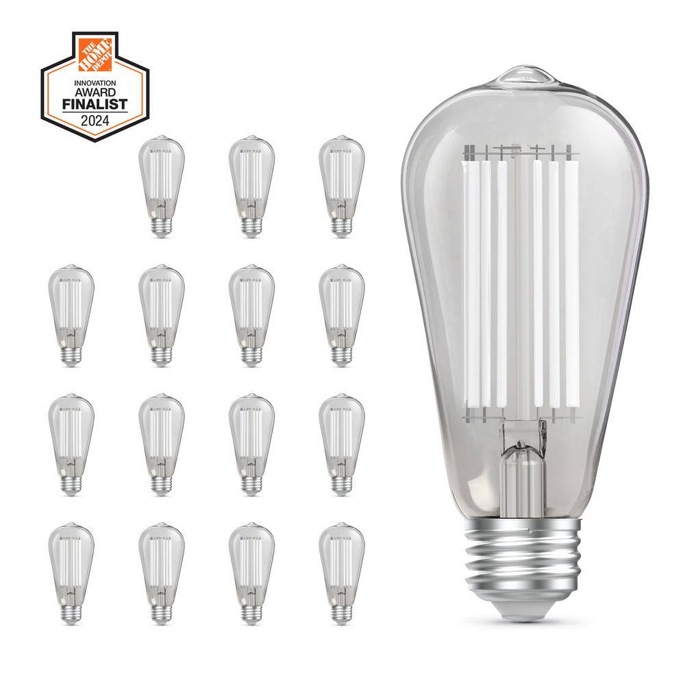 Feit Electric 60-Watt Equivalent ST19 Dimmable White Filament Clear ...