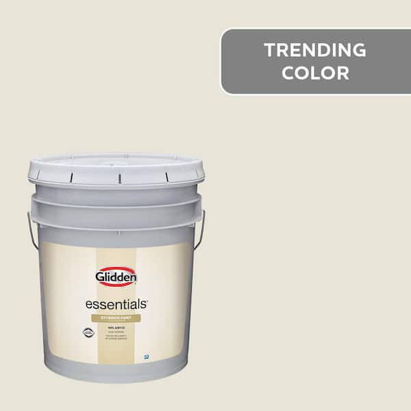 Glidden Essentials 5 gal. PPG1024-1 Off White Flat Exterior Paint ...
