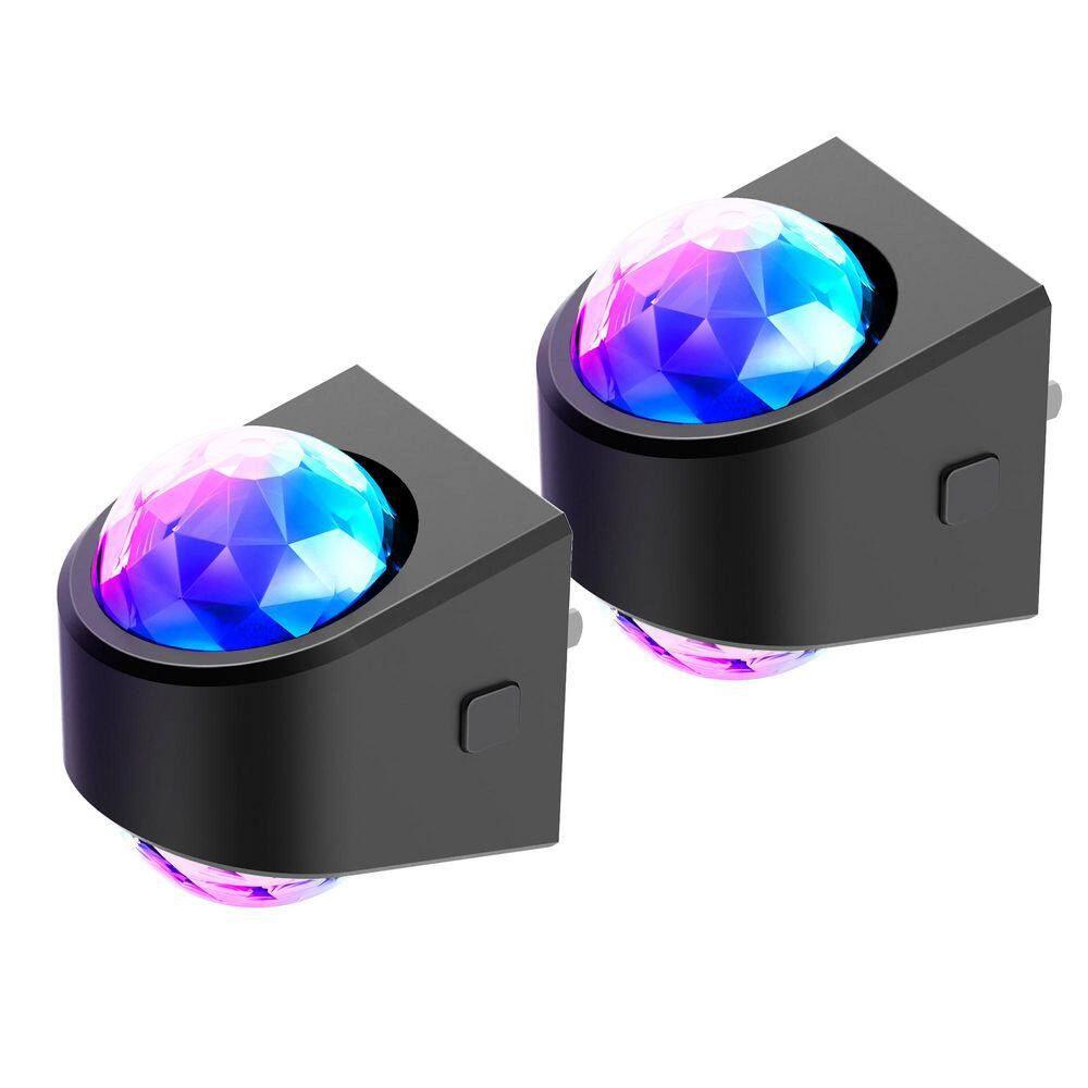 YANSUN 2-Pack RGB Star Projector Night Lights with Light Sensor-Plug-in ...