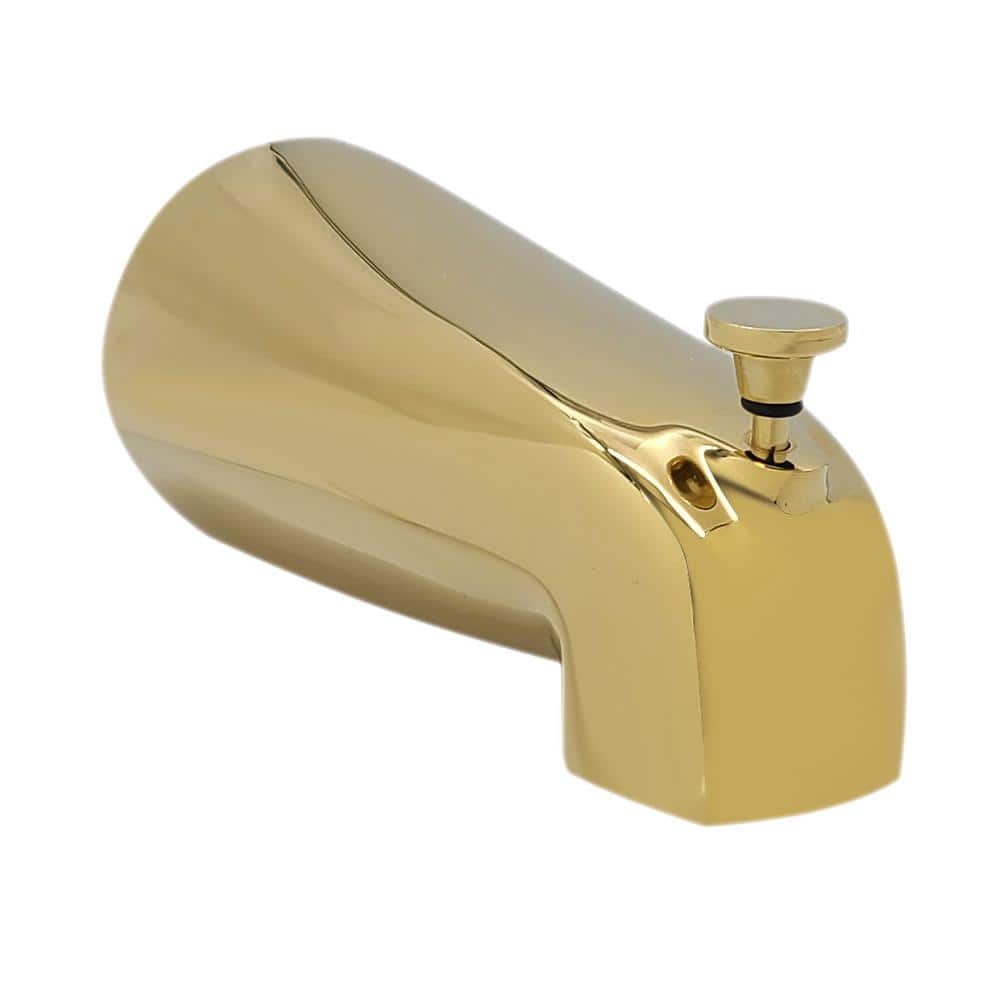 Westbrass 5-1/2 in. Brass Nose Diverter Tub Spout, Polished Brass D311 ...