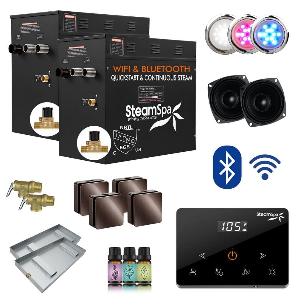 SteamSpa Black Series 21000-Watt Steam Generator with Fully Wireless ...