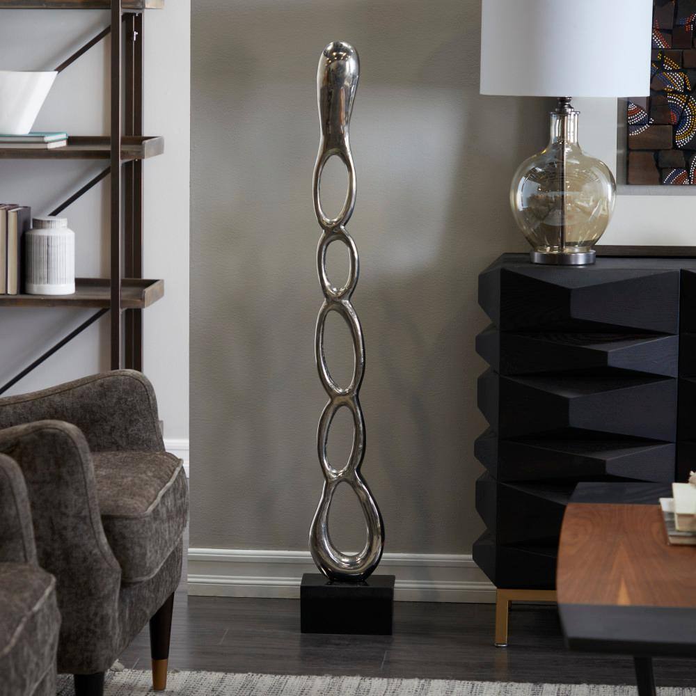 Litton Lane Gold Aluminum Tall Linked Floor Abstract Sculpture with ...