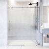 VIGO Elan 68 to 72 in. W x 74 in. H Sliding Frameless Shower Door in Stainless Steel with 3/8 in ...