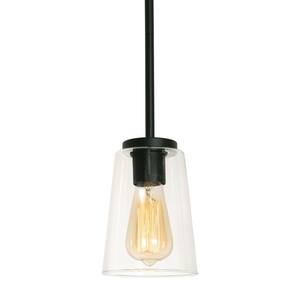 AFX Tyke 1-Light Black Shaded Pendant Light TYKP04MBBK