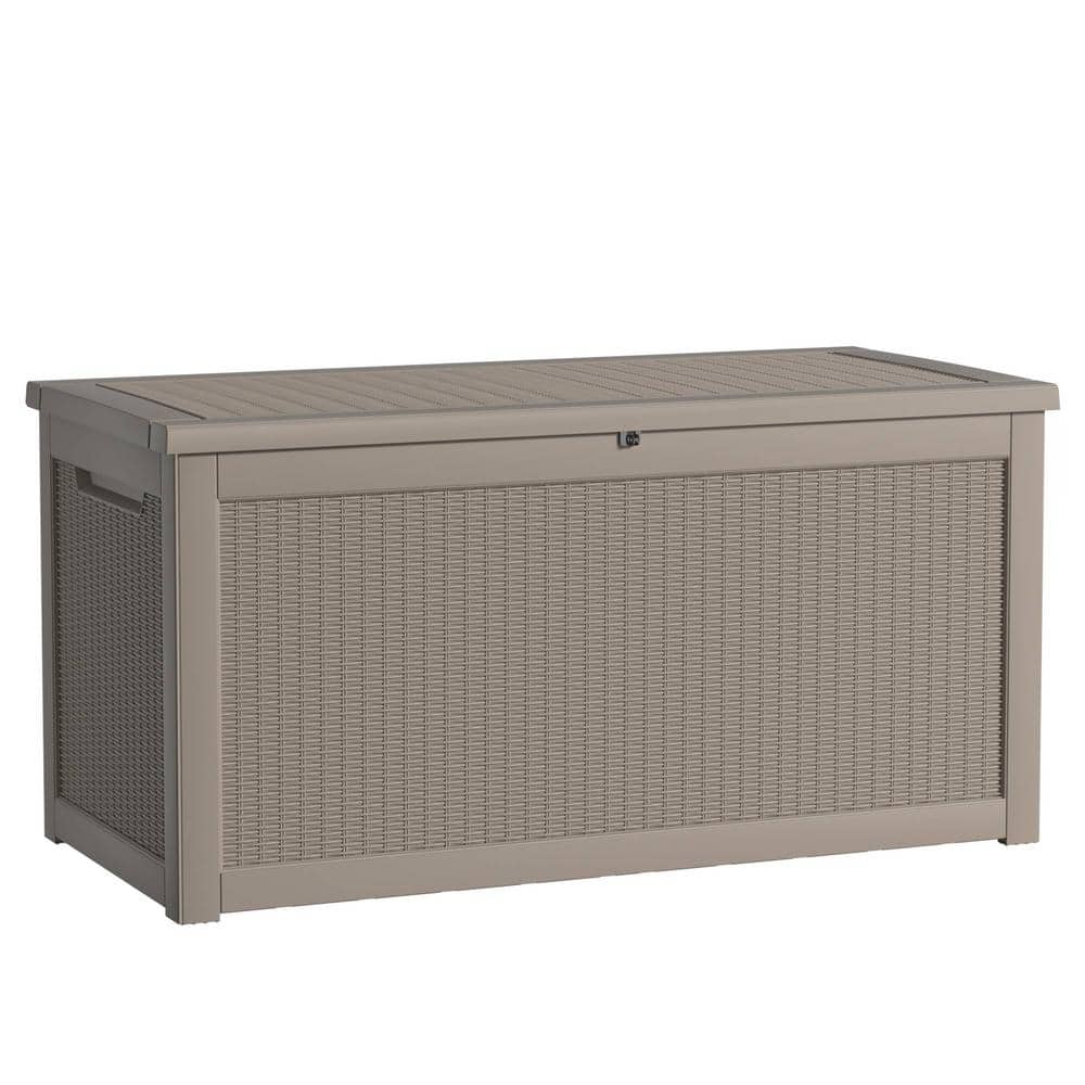 FIROMO 260 Gal. Waterproof Outdoor Resin Storage Deck Box, Large ...