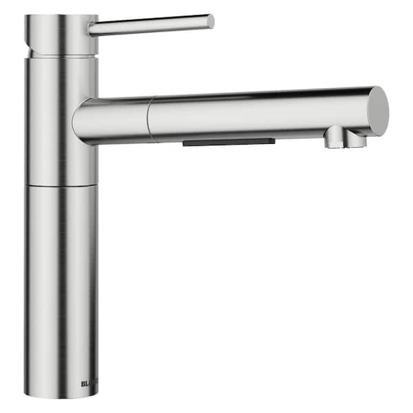 Blanco Alta II Single Handle Pull Out Sprayer Kitchen Faucet in PVD ...