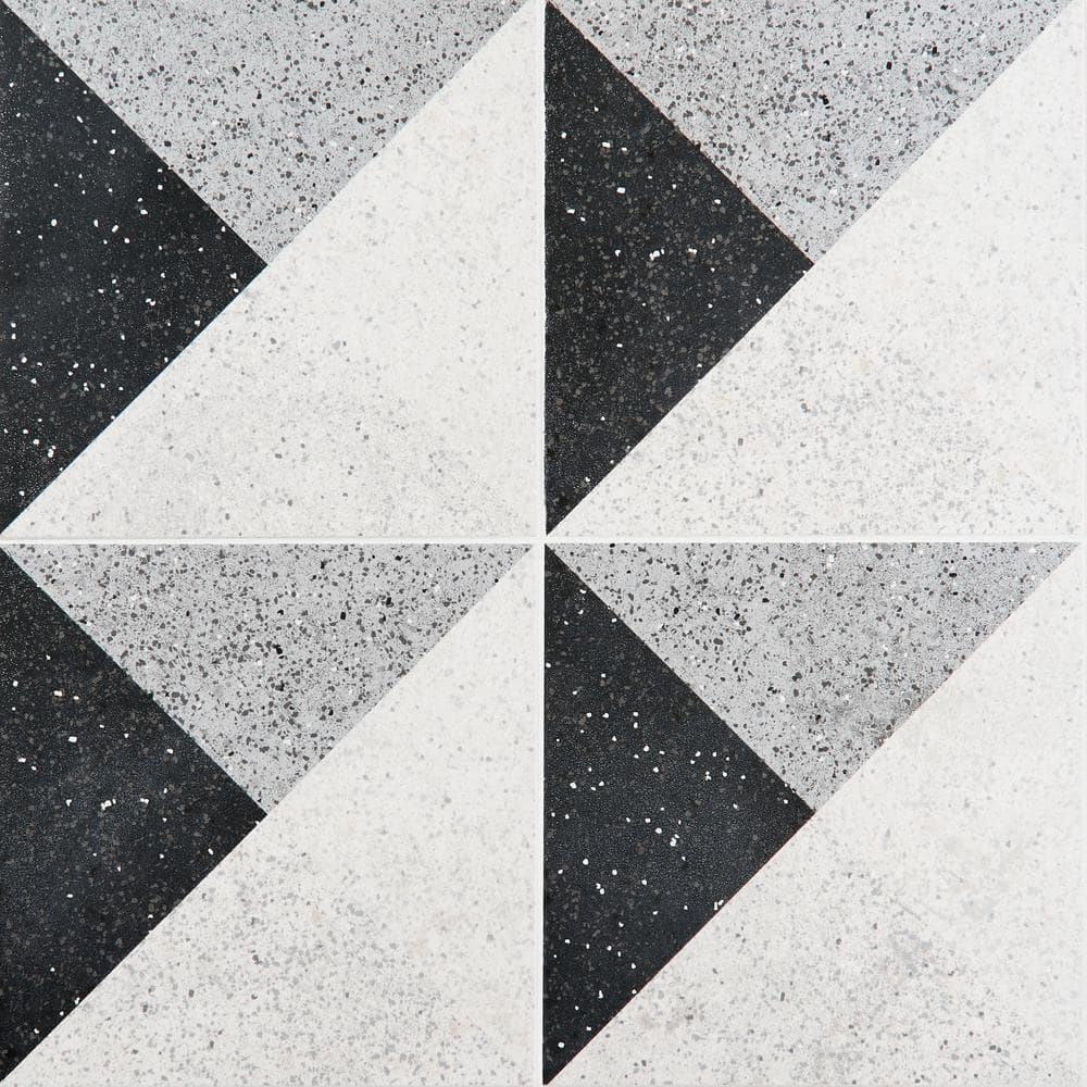 Ivy Hill Tile Elizabeth Sutton Cameo Terrazzo Deco Grigio 7.87 in. x 0. ...