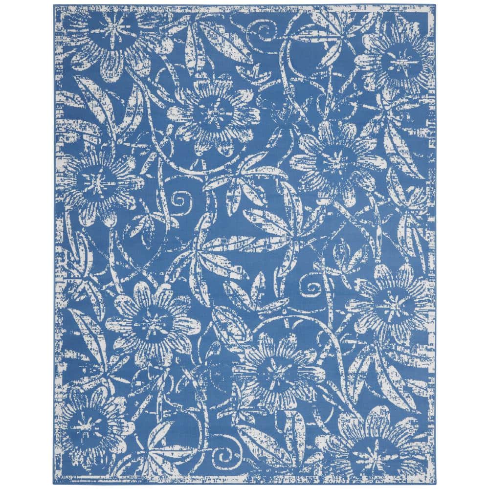 Nourison Whimsicle Blue 6 ft. x 9 ft. Floral French Country ...