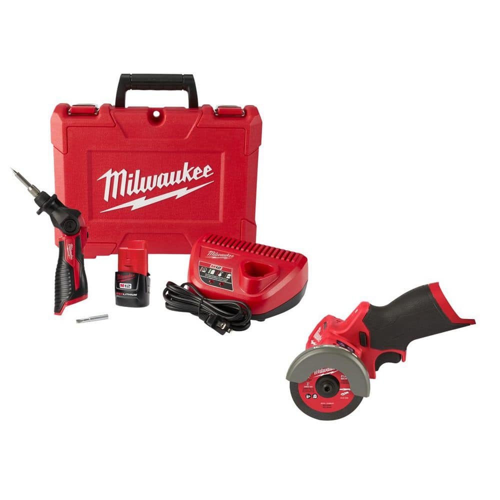 Milwaukee M12 12-Volt Lithium-Ion Cordless Soldering Iron Kit with (1 ...