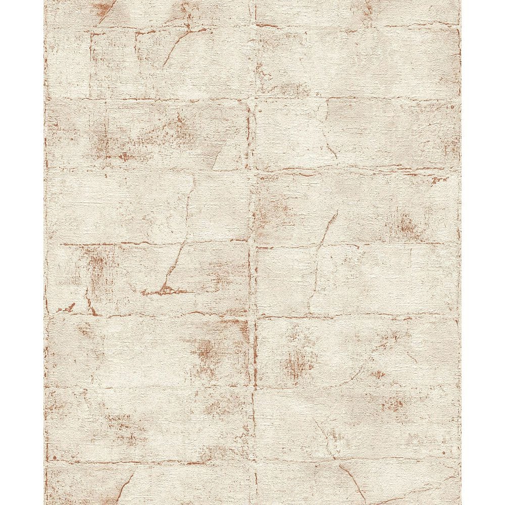 Advantage Clay White Stone Wallpaper Sample 4096-520149SAM - The Home Depot
