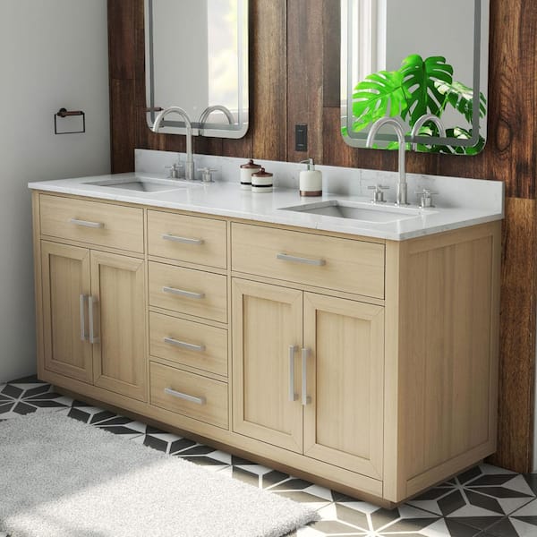 DreamLine Dexterity 72 In W X 22 In D X 34 In H Oak Vanity With