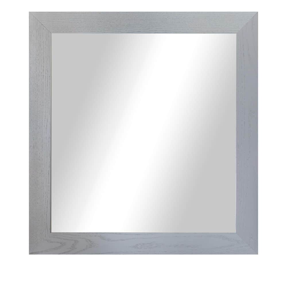 Rayne Mirrors 3 in. Grey Frame (30 in. W x 33 in. H) Oak Hardwood ...