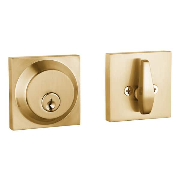 EXPLORE HARDWARE Solid Brass Satin Gold Keyed Single Cylinder Entry ...