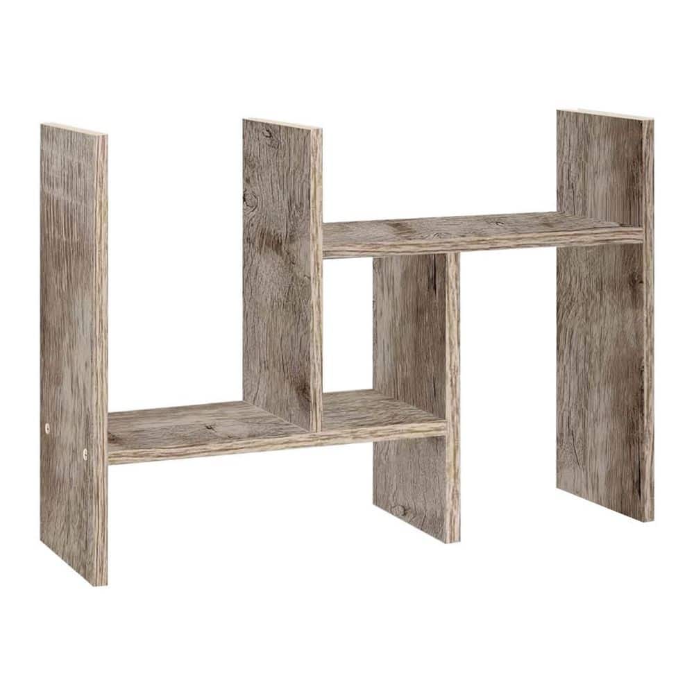 Gray Oak 23.6 in. x 14 in. Wood Modern Adjustable Desk Display Shelf ...