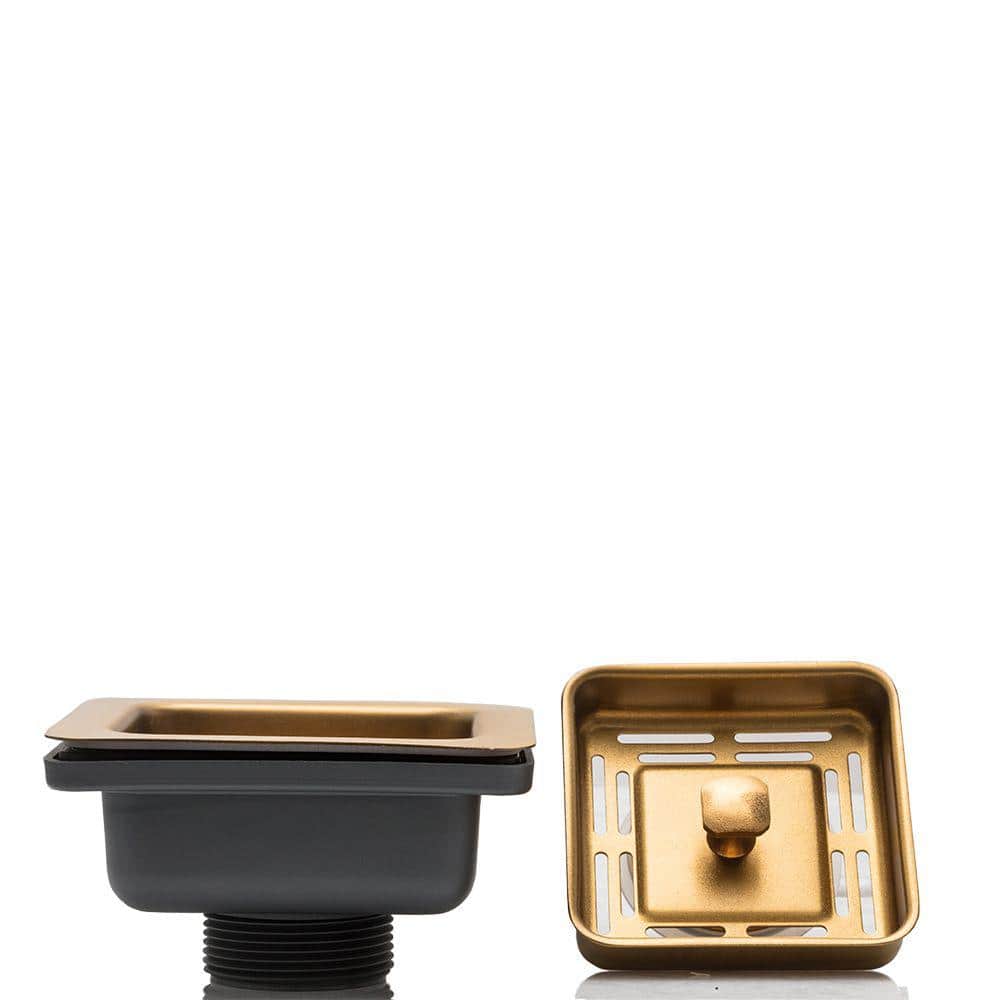 S STRICTLY KITCHEN + BATH Stainless Steel Square Strainer Drain SD-G ...