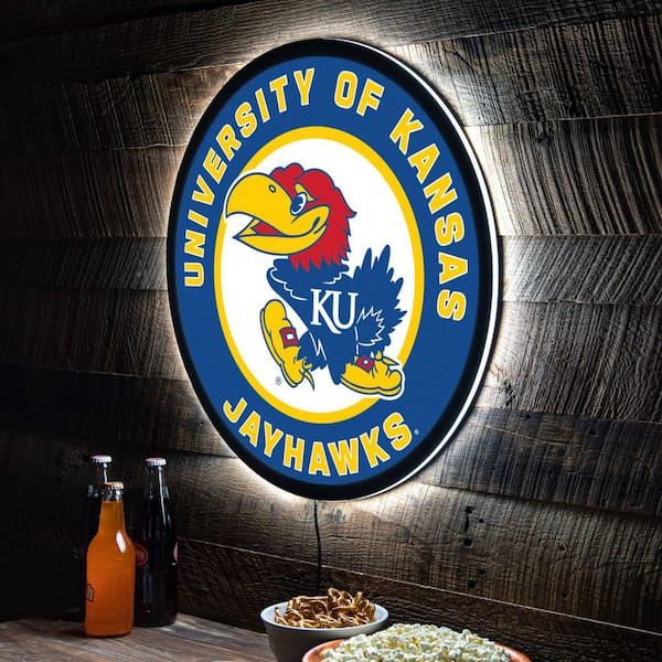 Evergreen University of Kansas Round 23 in. Plug-in LED Lighted Sign ...