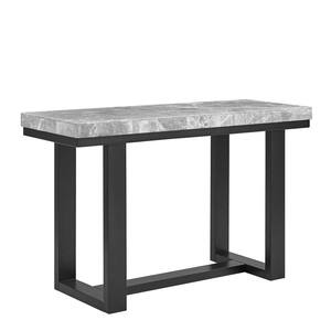 Steve Silver Lucca 48 in. L x 30 in. H Espresso Rectangle Gray Marble ...