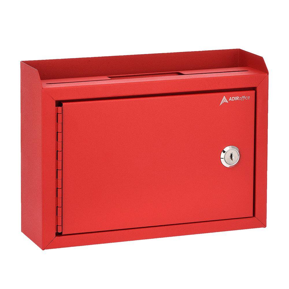 AdirOffice Medium Size Red Steel Multi-Purpose Suggestion Drop Box-631 ...