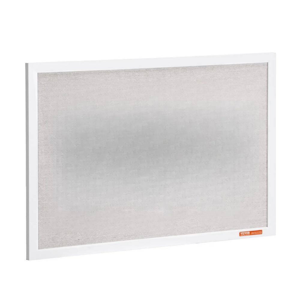 SKYSHALO 30 in. L x 20 in. W White Cork Board with Linen Surface ...