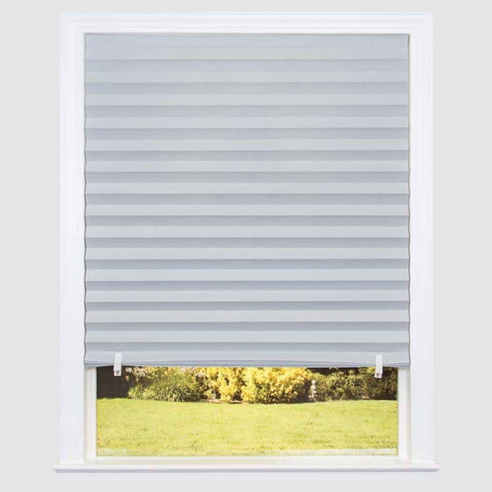 Redi Shade Gray Paper Room Darkening Cordless Window Shade - 48 in. W x ...
