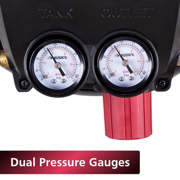 Husky 3 Gal. 120 PSI Portable Electric Oil-Free Light Duty Pancake Air ...