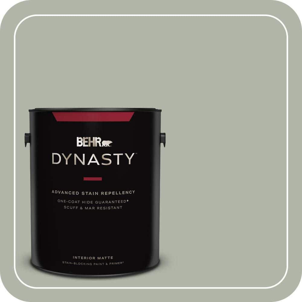BEHR DYNASTY 1 gal. #ICC-56 Green Tea Matte Interior Stain-Blocking ...
