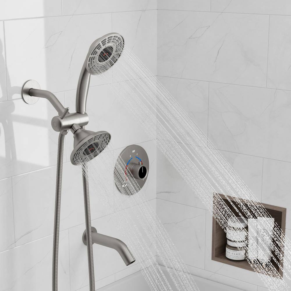 YAWWALK Single Handle 3-Spray Tub and Shower Faucet 2.5 GPM Temperature ...