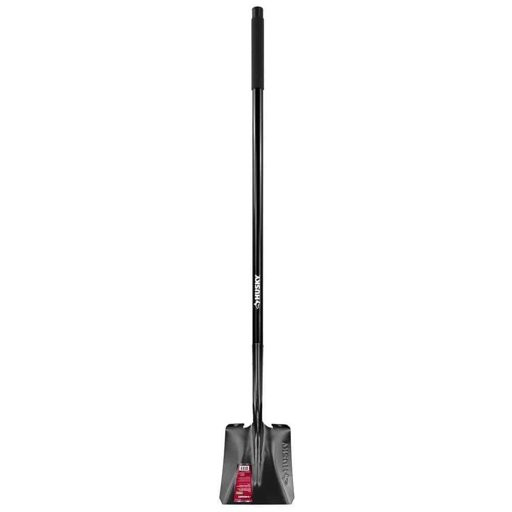Husky 47 in. L Fiberglass Handle Carbon Steel Transfer Shovel with Grip ...