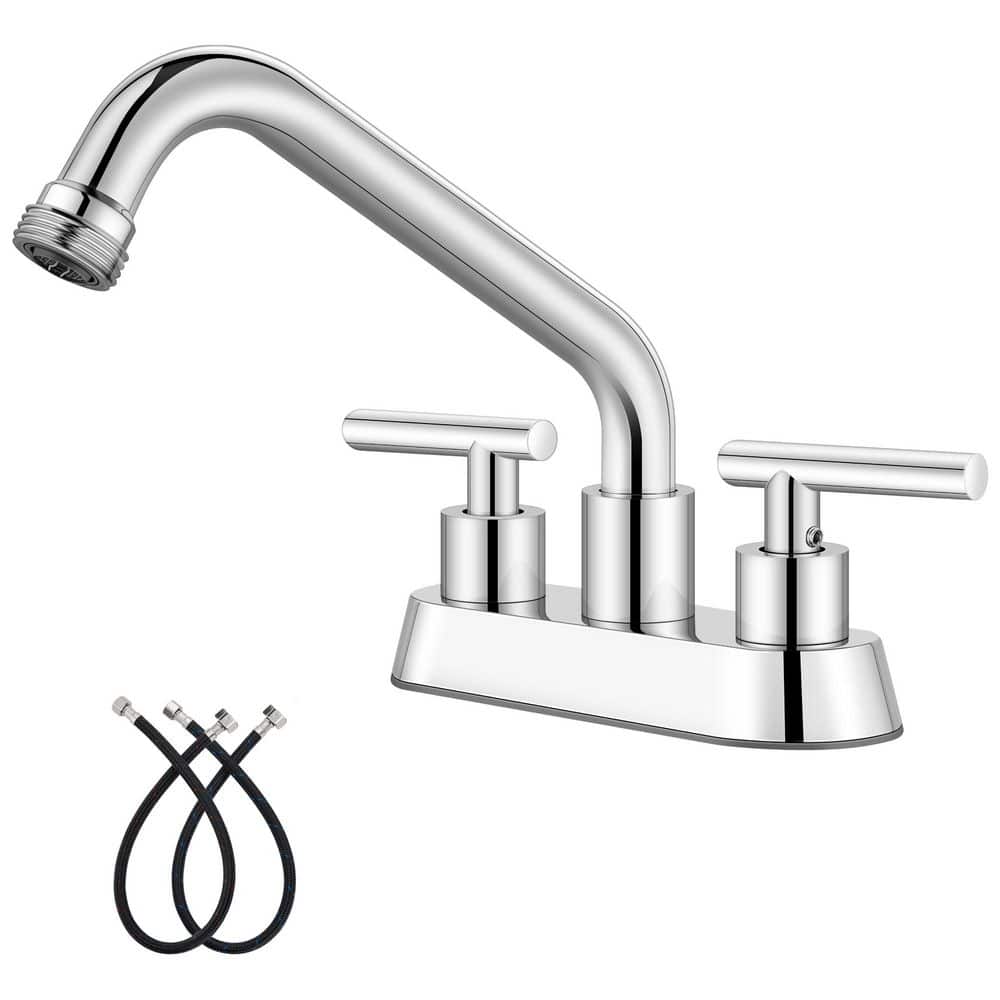PICTURESQUE CENDU LLC 2-Handle 4 in. Centerest Utility Faucet in Polish ...