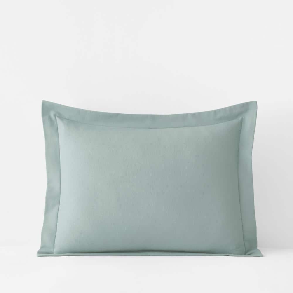 The Company Store Company Cotton Solid Velvet Flannel Seafoam Standard ...