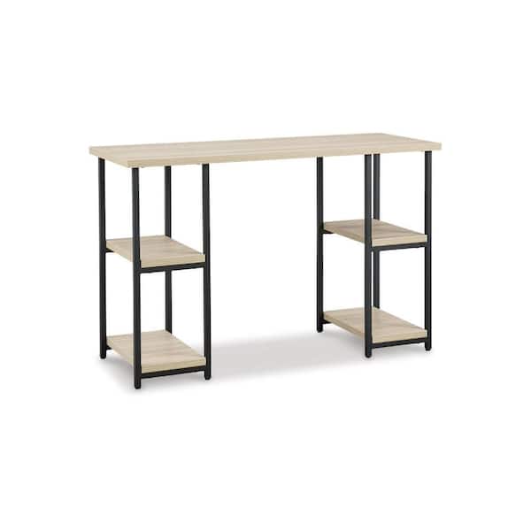 Benjara Wyl 47.25 in. Rectangular Tan Brown Melamine Writing Desk with ...