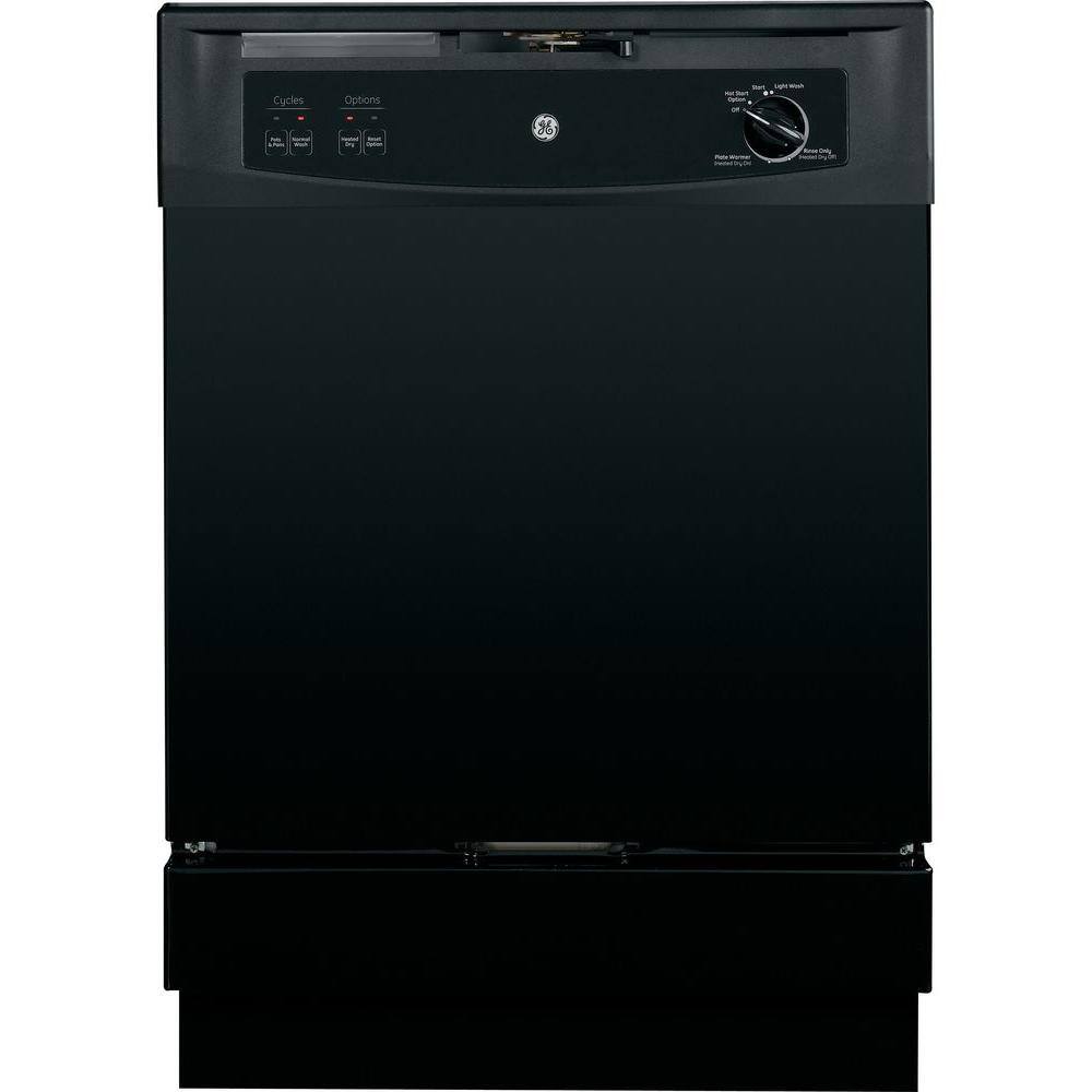 GE 25 in. Black Convertible Portable Dishwasher 120-Volt with 5-Cycles ...