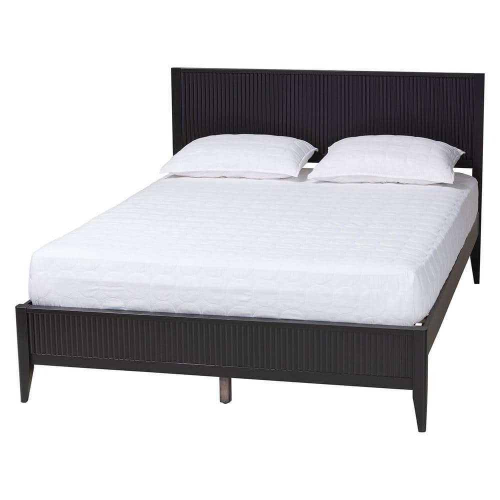 Baxton Studio Primrose Black Wood Frame King Platform Bed 249-13818-HD ...
