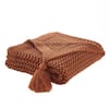 HomeRoots Charlie Rust Solid Color Acrylic Throw Blanket 2000531314 ...