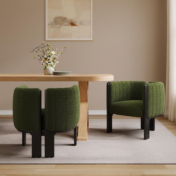 CHRISTOPHER KNIGHT HOME Luther Modern Olive Green Boucle Fabric ...