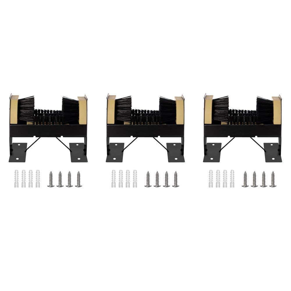 Gardenised Black 6 in. x 9 in. Metal and Wooden Base Boot Scraper Boot ...