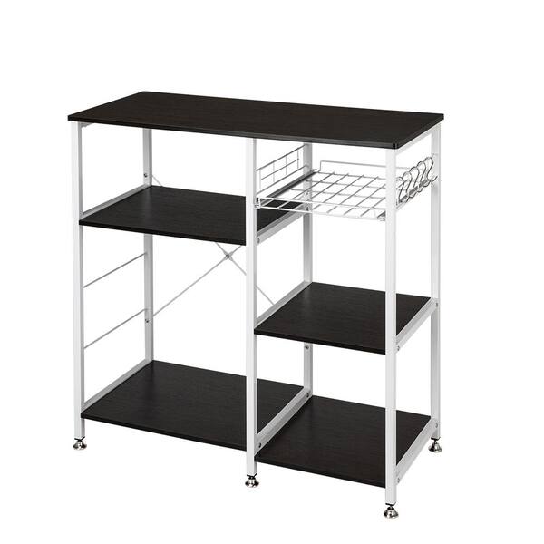 Winado Deep Brown 4-Shelf Metal 35.44 in. W Baker's Rack 302558810088 - The Home Depot