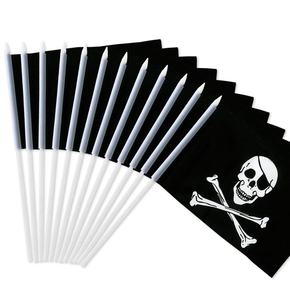 ANLEY Pirate Stick Flag Jolly Roger 5 in. x 8 in. Handheld Mini Flag ...