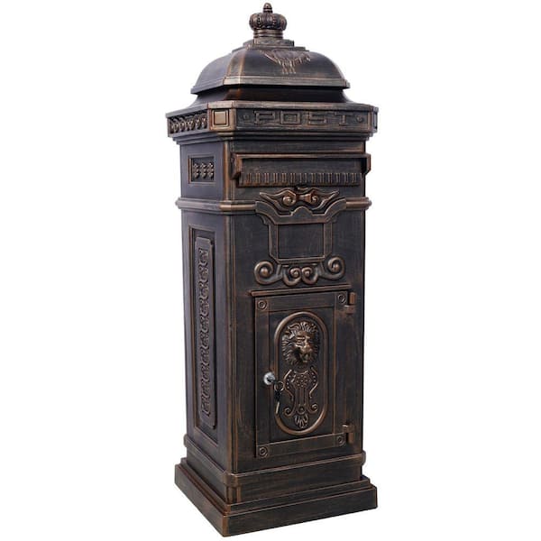 Tenleaf Outdoor Aluminium Rainproof Postbox Statue Garden Floor Safety ...