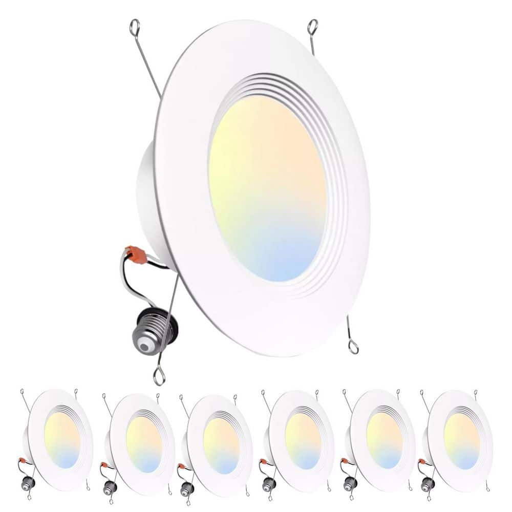 KOAOEIRS 6 in. Adjustable CCT Integrated LED Retrofit Recessed Trim ...