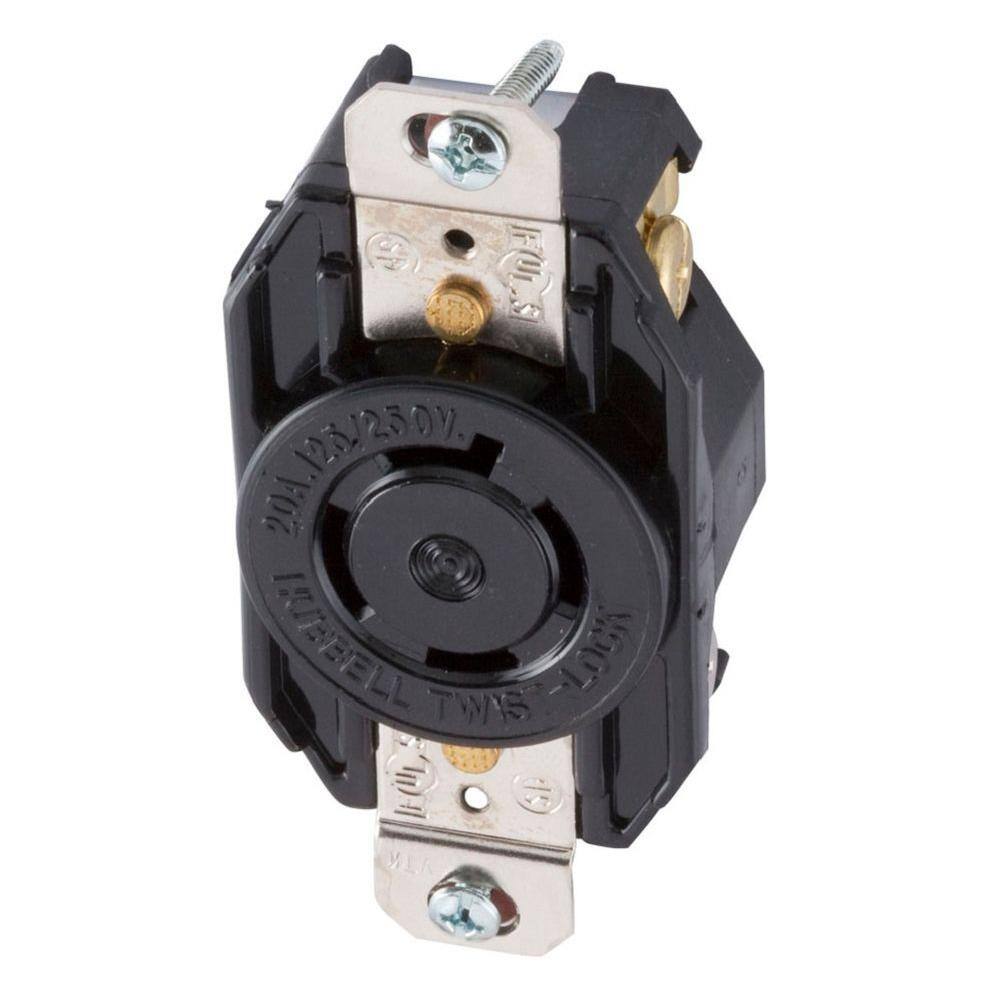 Hubbell 30 Amp 125/250-Volt 4-Wire Grounding Connector - Black L1430RZ ...