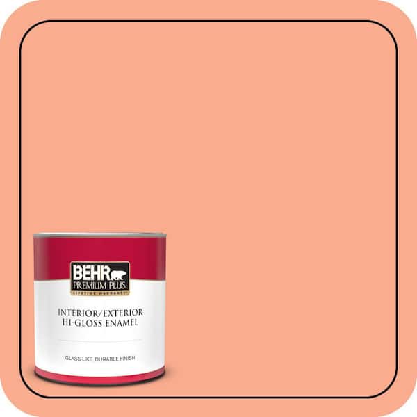 BEHR PREMIUM PLUS 1 qt. #210B-4 Sunset Strip Hi-Gloss Enamel Interior ...