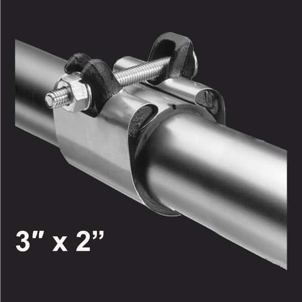 PLUMBFLEX 2 in. x 3 in. L Stainless Steel 1 Bolt IPS Pipe Repair Clamp TTDS30200 N The Home Depot