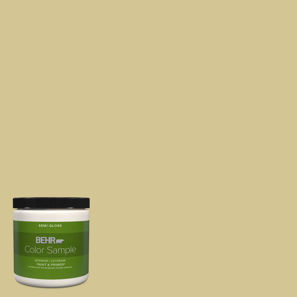 BEHR PREMIUM PLUS 8 oz. #M310-4 Almondine Semi-Gloss Interior/Exterior ...
