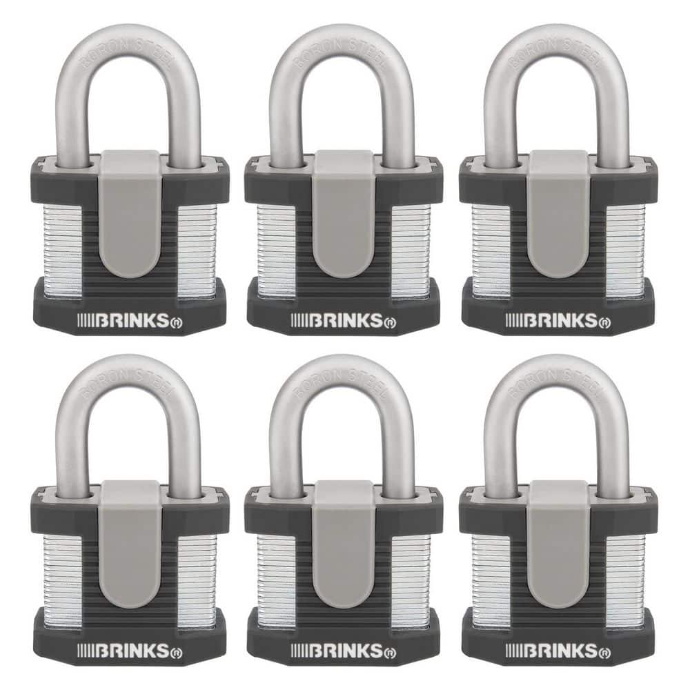 Brinks 50 mm Laminated Steel Commercial Padlock (6-Pack) 672-50601 ...