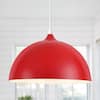 LWYTJO Danialah 1-Light Red Industrial Farmhouse Single Pendant Light ...